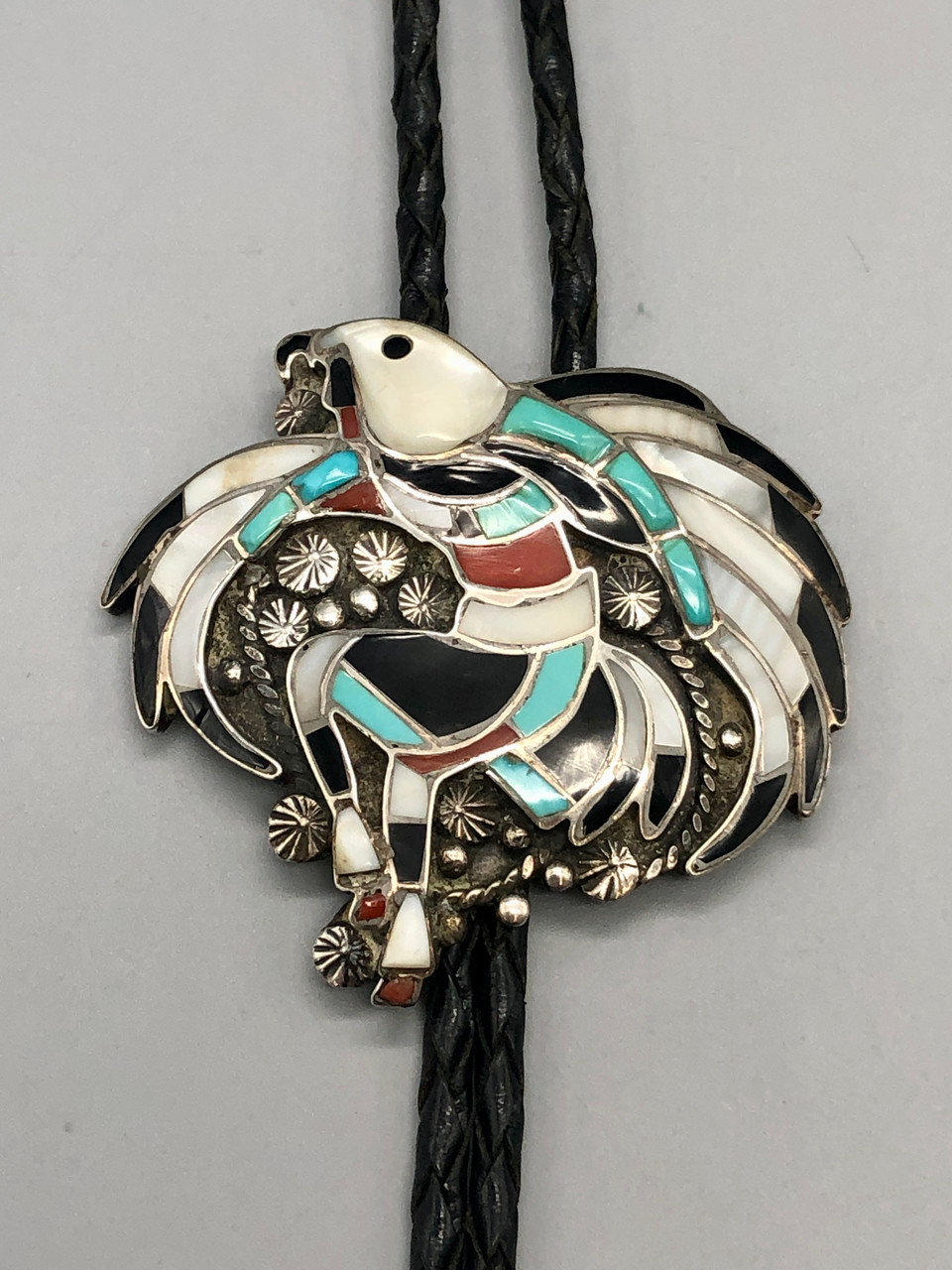 Zuni Inlay Bolo & Belt Buckle Set by John Lucio