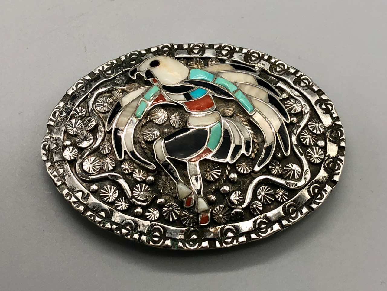 Zuni Inlay Bolo & Belt Buckle Set by John Lucio