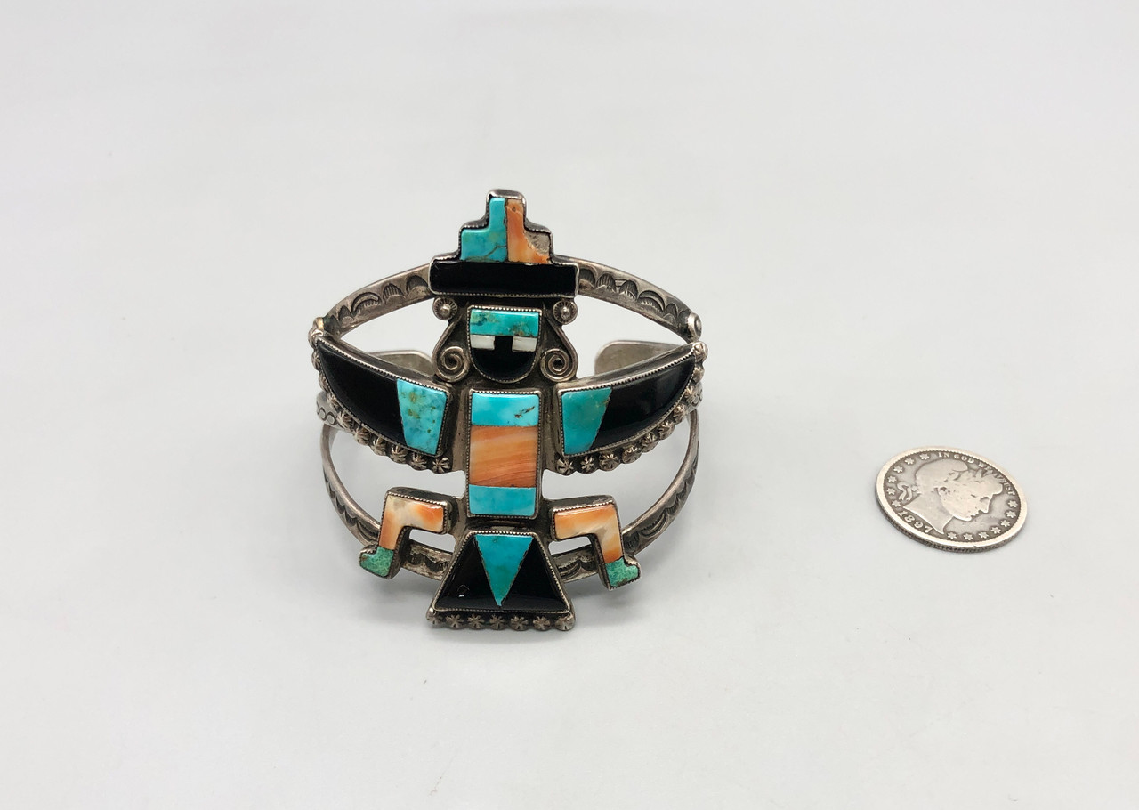 C. 1950s Era Knifewing Inlay Bracelet