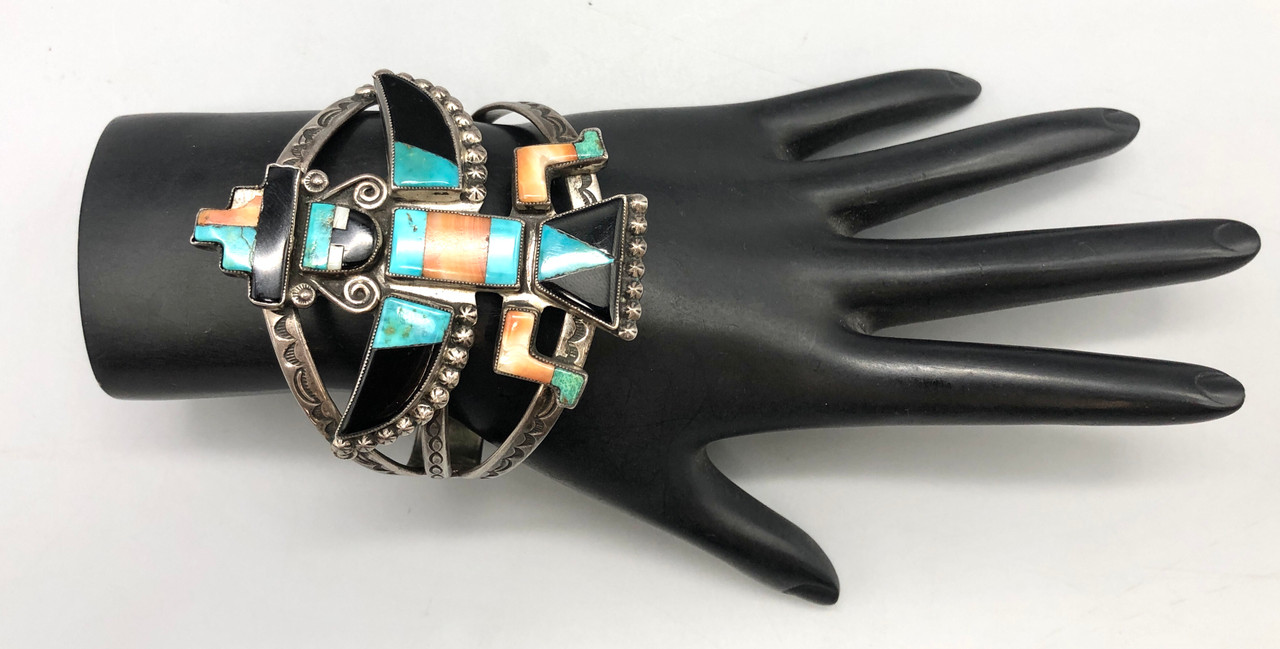 C. 1950s Era Knifewing Inlay Bracelet