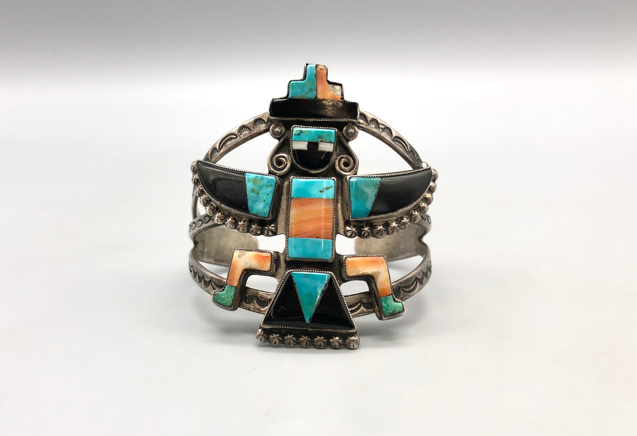 C. 1950s Era Knifewing Inlay Bracelet