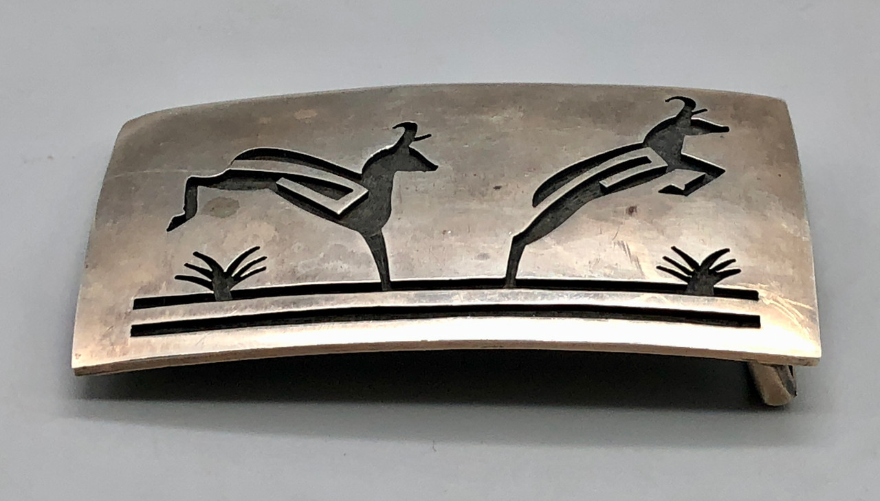Antelope Themed Hopi Overlay Belt Buckle