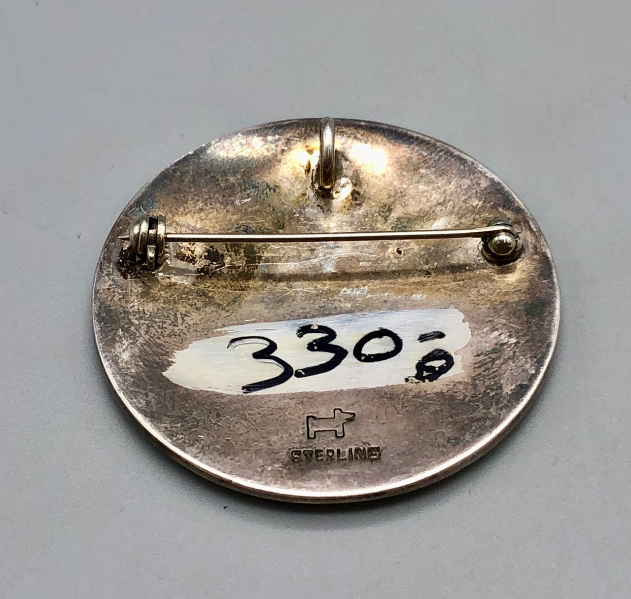 Sterling Silver Hopi Overlay Pin/Pendant