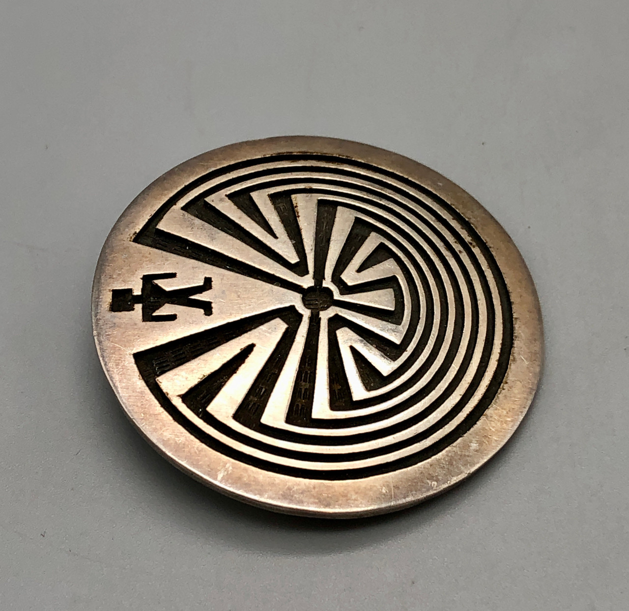 Sterling Silver Hopi Overlay Pin/Pendant