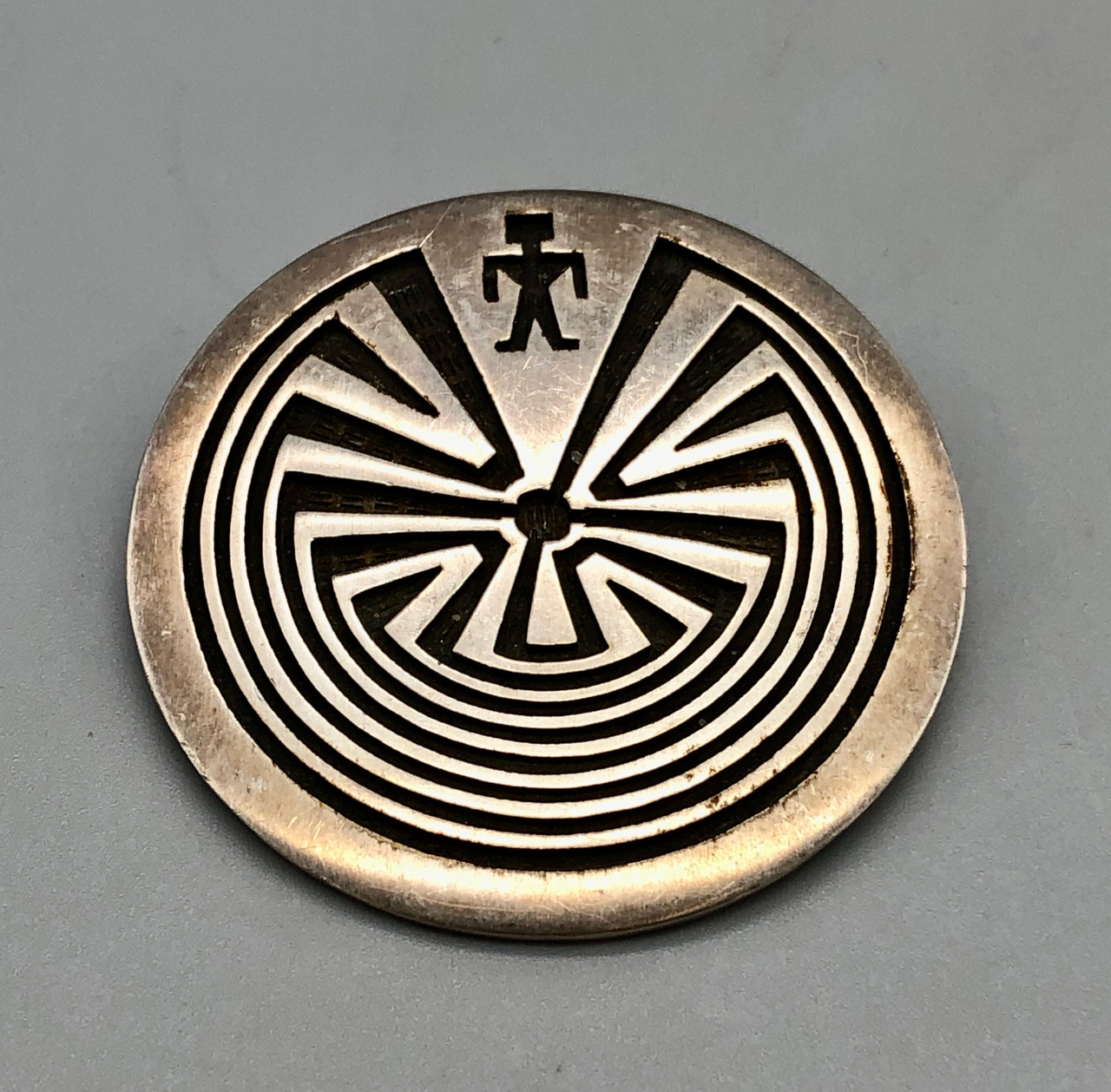 Sterling Silver Hopi Overlay Pin/Pendant