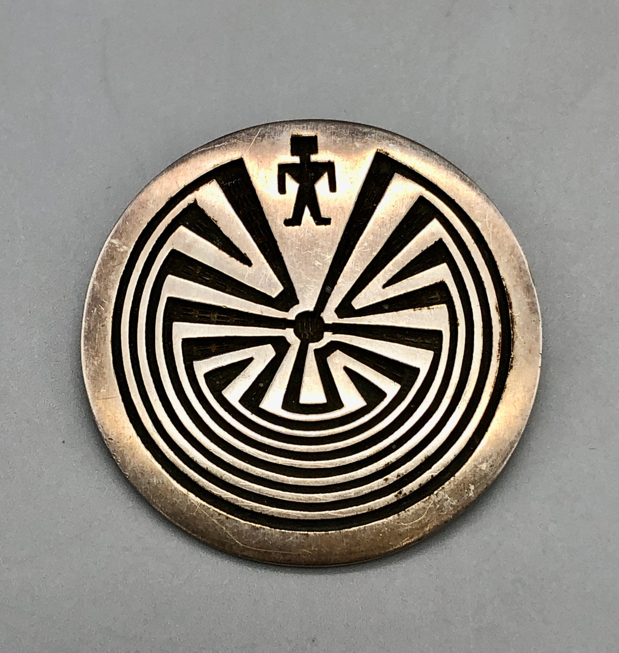 Sterling Silver Hopi Overlay Pin/Pendant