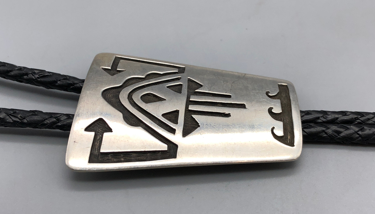 Hopi Sterling Silver Overlay Bolo