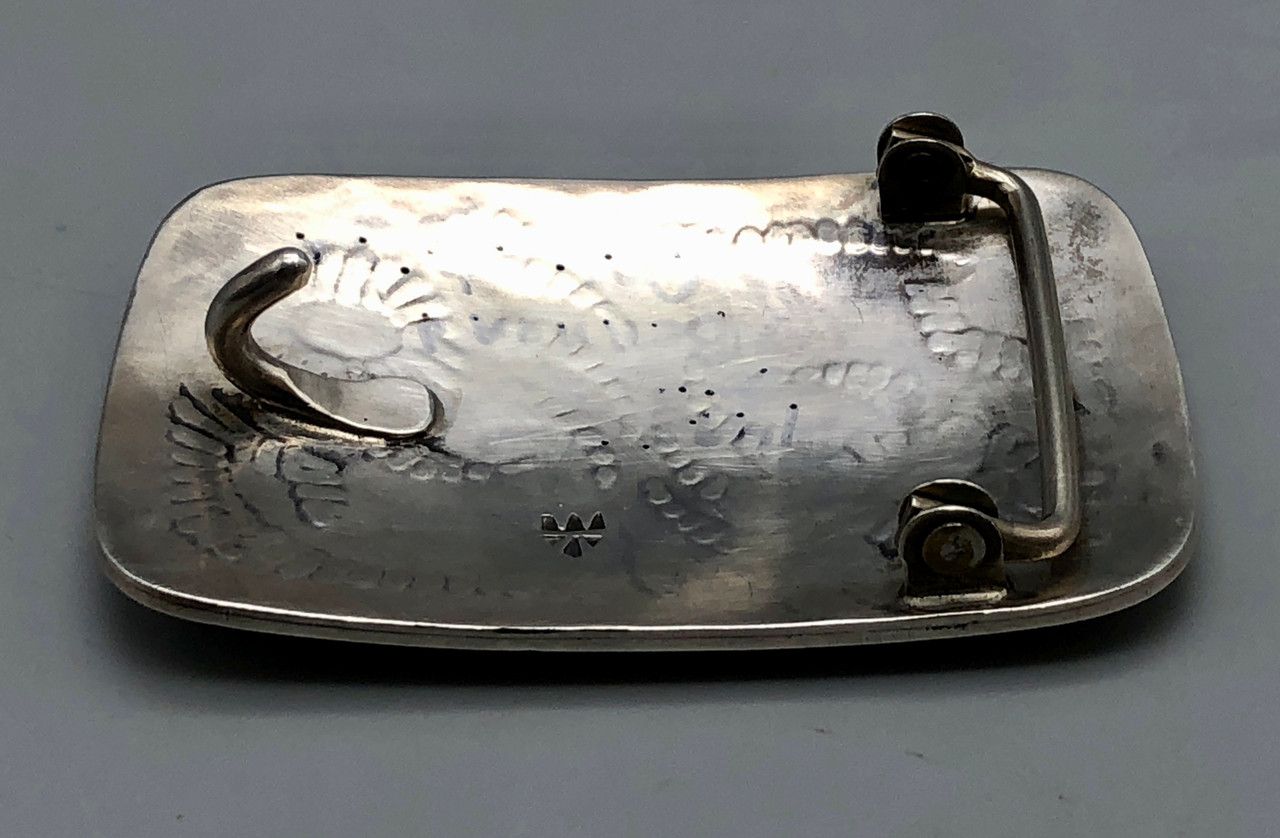Hopi Overlay Belt Buckle by Bernard Dawahoya