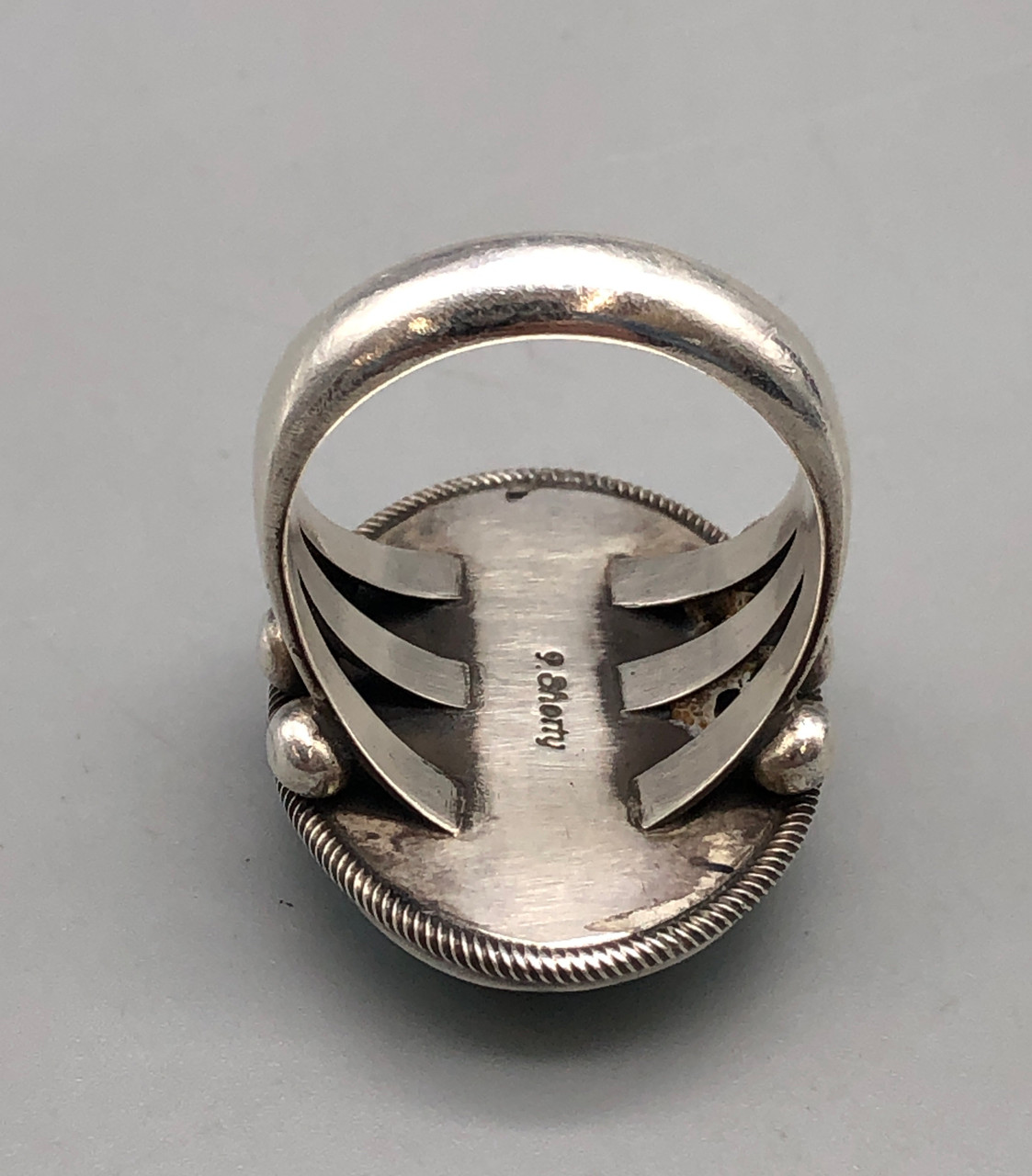 Turquoise and Sterling Silver Ring by Perry Shorty