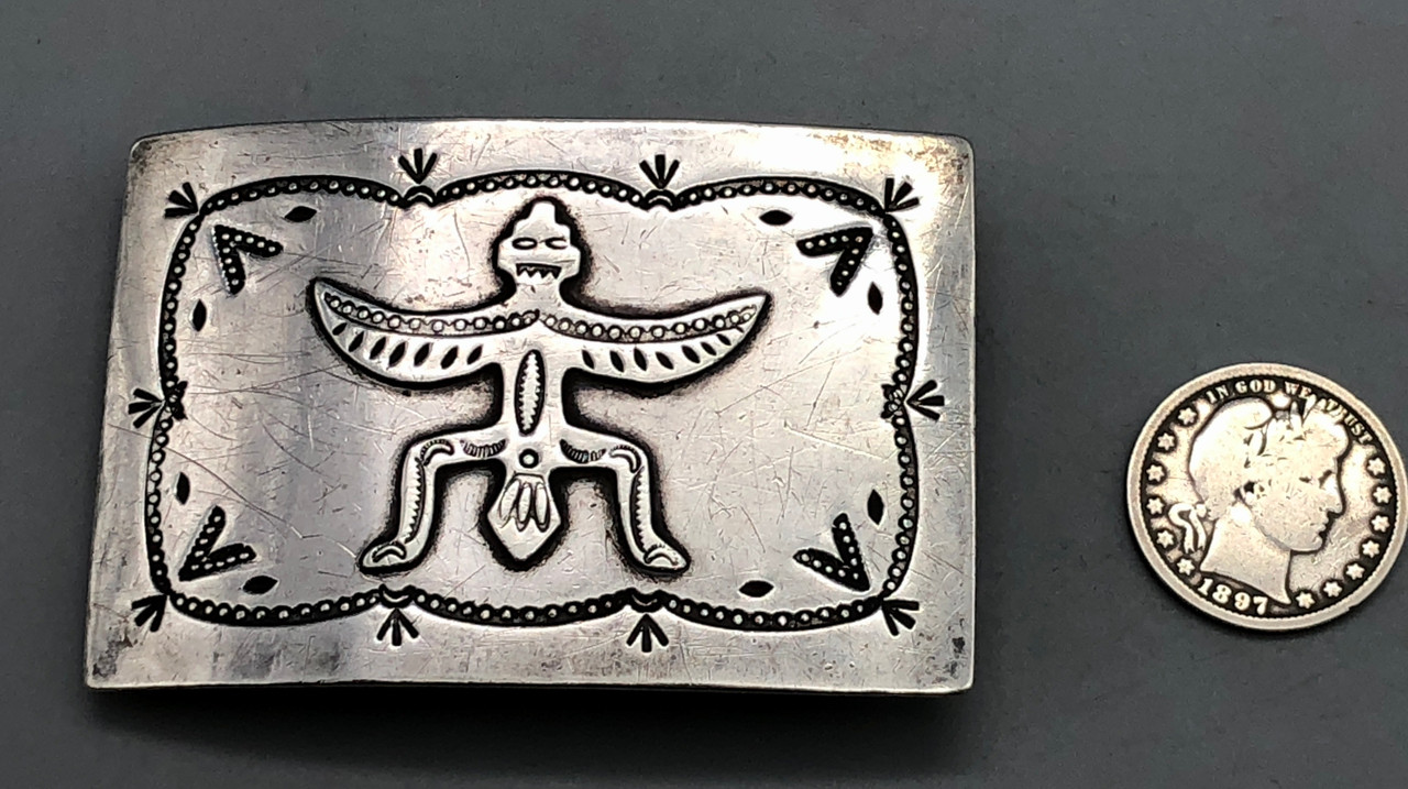 Circa 1940's Sterling Silver Knifewing Buckle