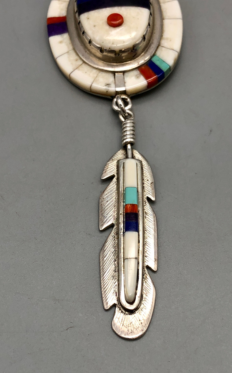 Multi Stone Inlay Pendant and Necklace