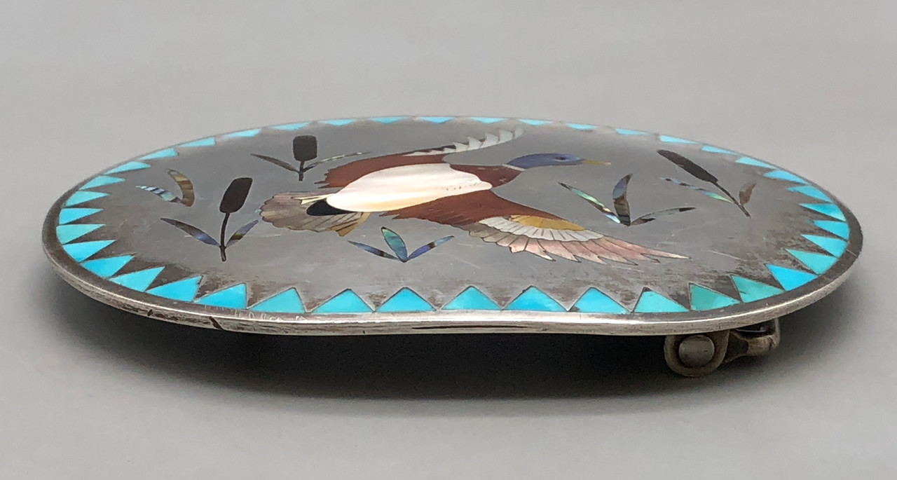 Duck Theme Inlay Buckle by Dennis and Nancy Edaakie