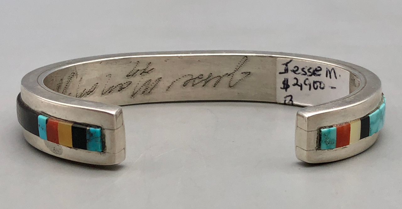 Early Multi-Stone Inlay Bracelet by Jesse Monongye