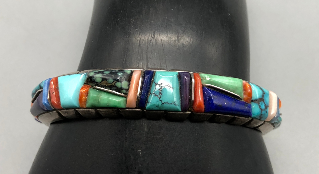 Multi-Stone Inlay Bracelet by Lynol Yellowhorse