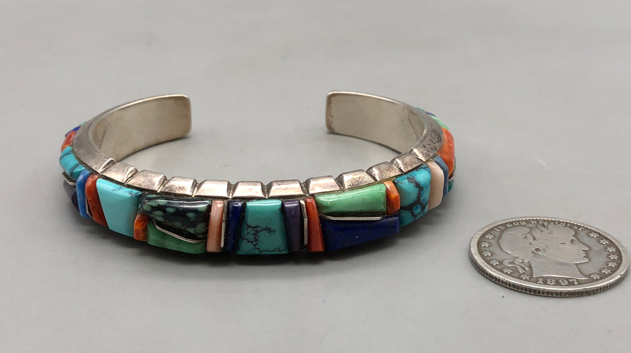 Multi-Stone Inlay Bracelet by Lynol Yellowhorse