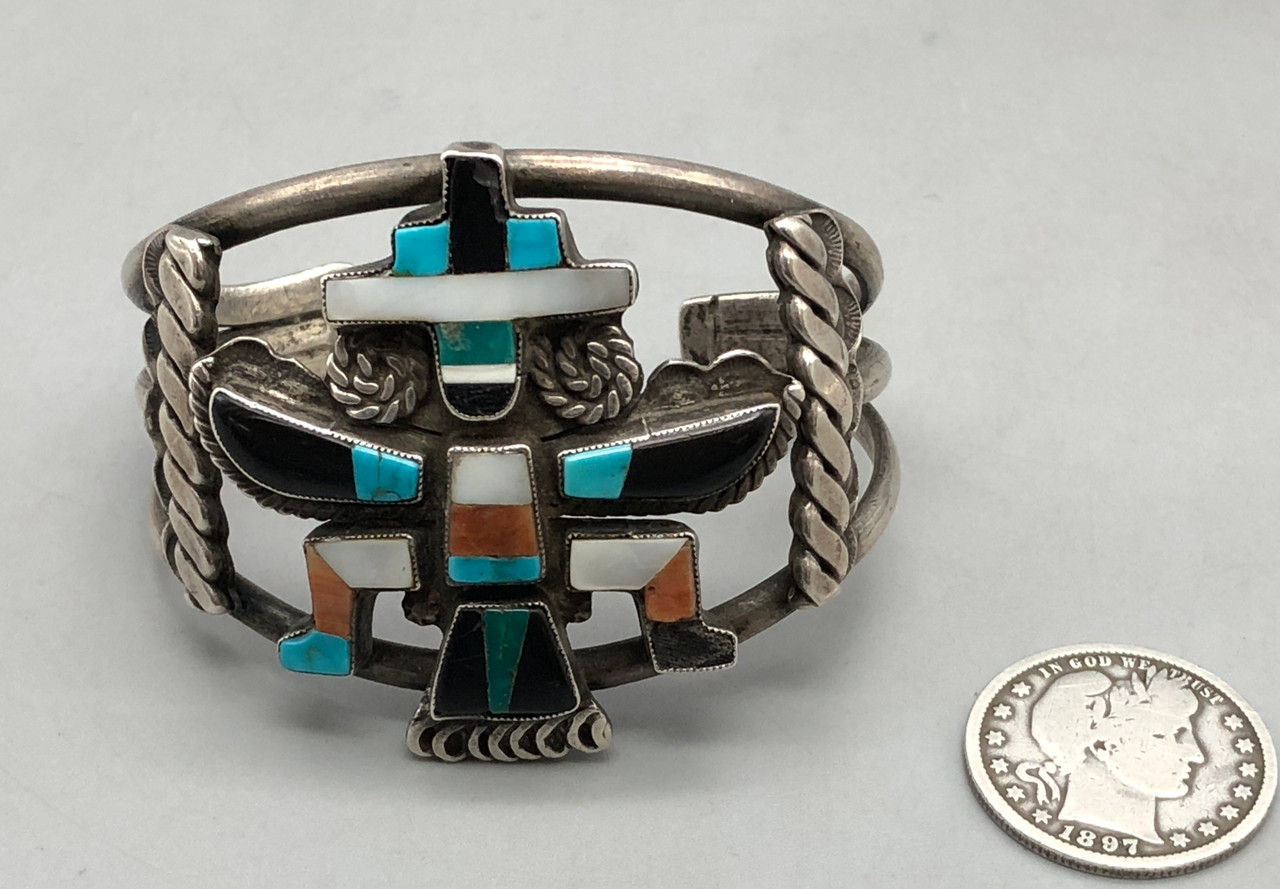 Circa 1940s Knifewing Inlay Bracelet