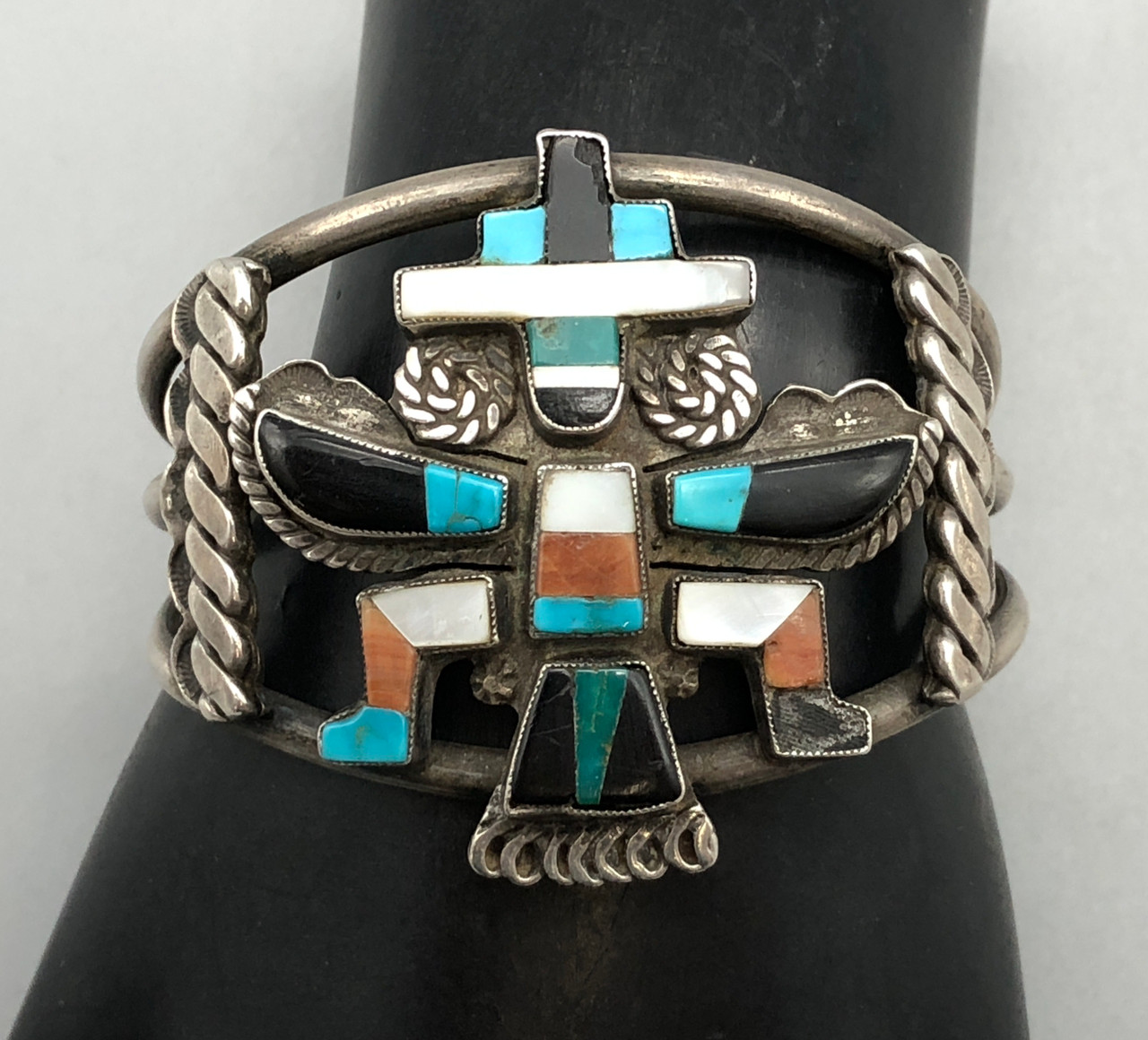 Circa 1940s Knifewing Inlay Bracelet