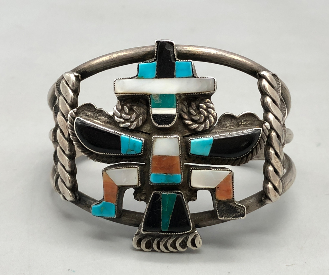 Circa 1940s Knifewing Inlay Bracelet