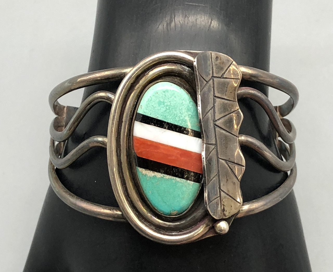 Vintage And Unique Multi-Stone Inlay Bracelet