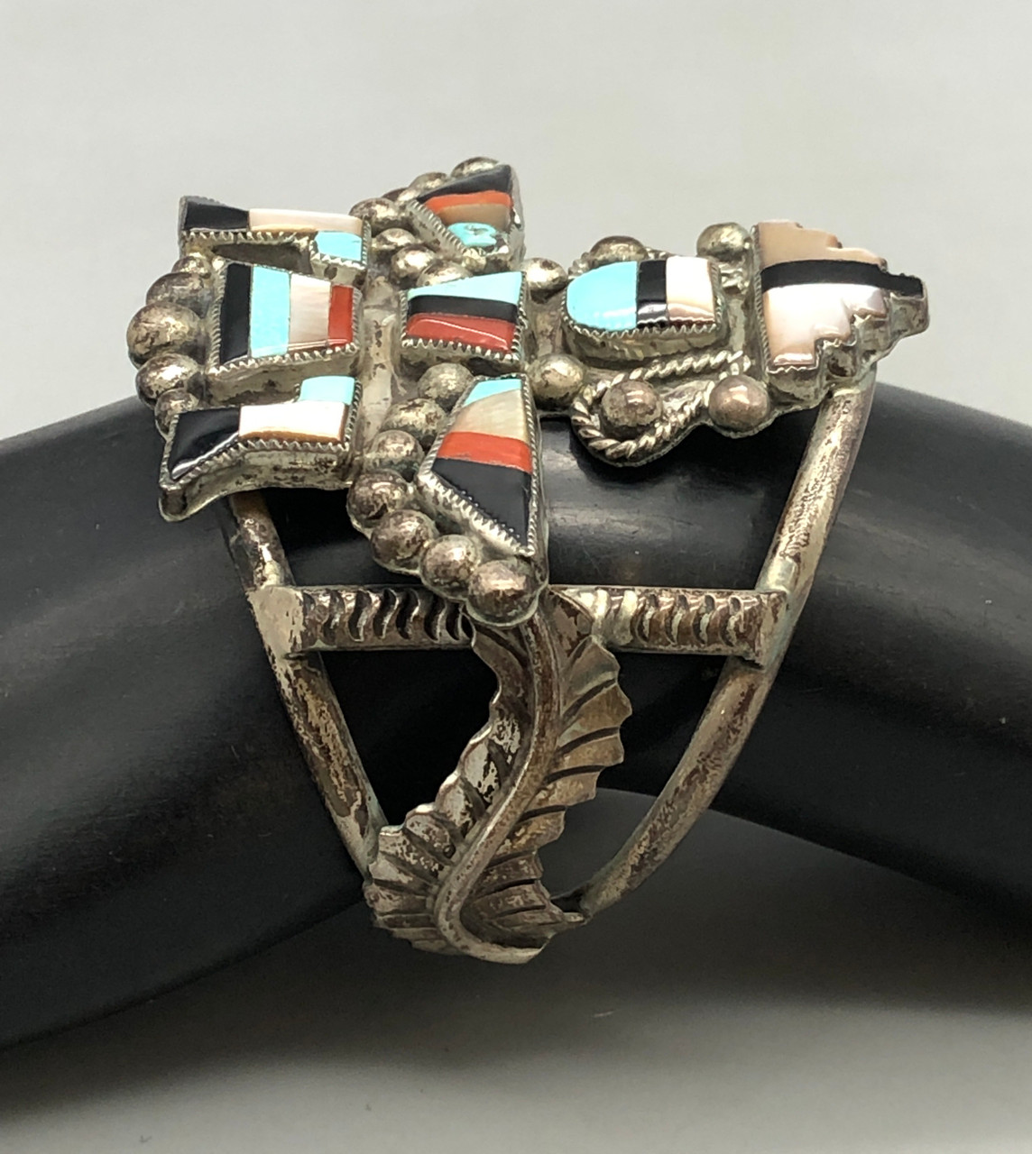 Vintage Multi Stone Knifewing Theme Inlay Bracelet