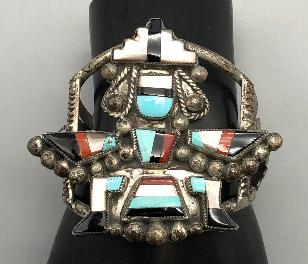 Vintage Multi Stone Knifewing Theme Inlay Bracelet