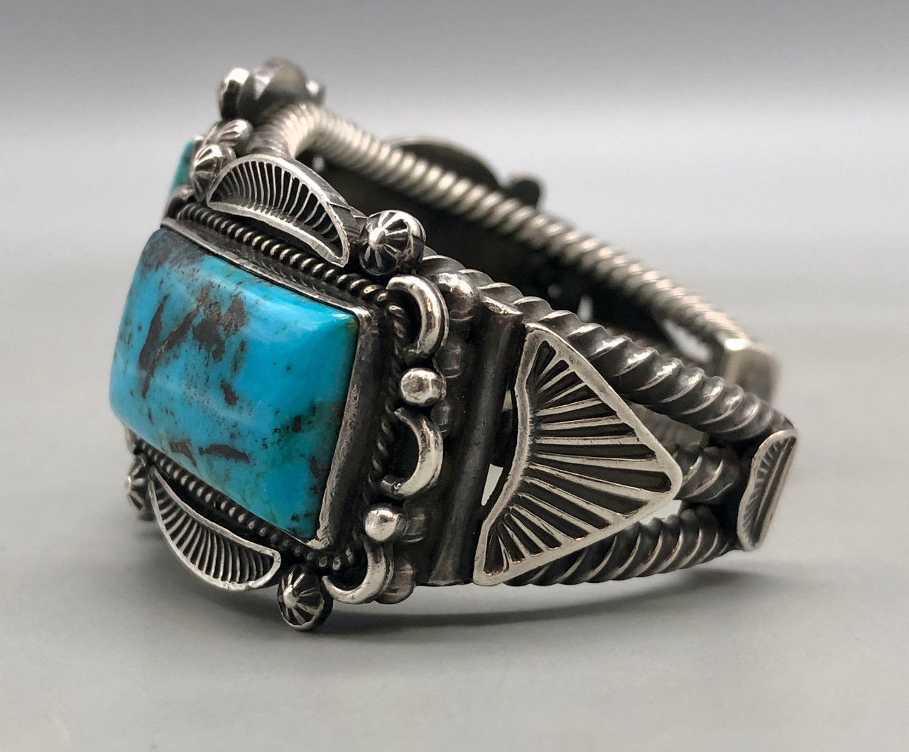 Three Stone Turquoise Bracelet by Tommy Jackson