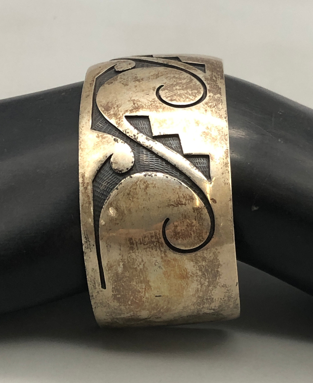 Vintage Hopi Overlay Sterling Silver Bracelet