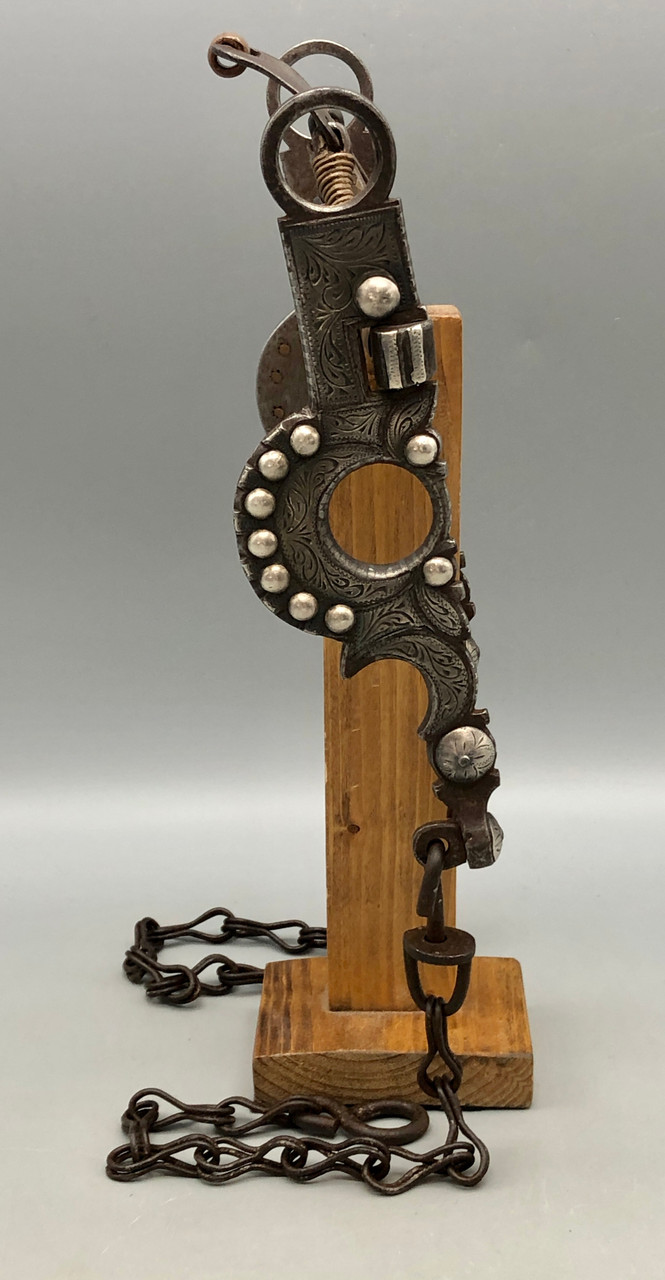 Nice Old Spade Bit With Rein Chains