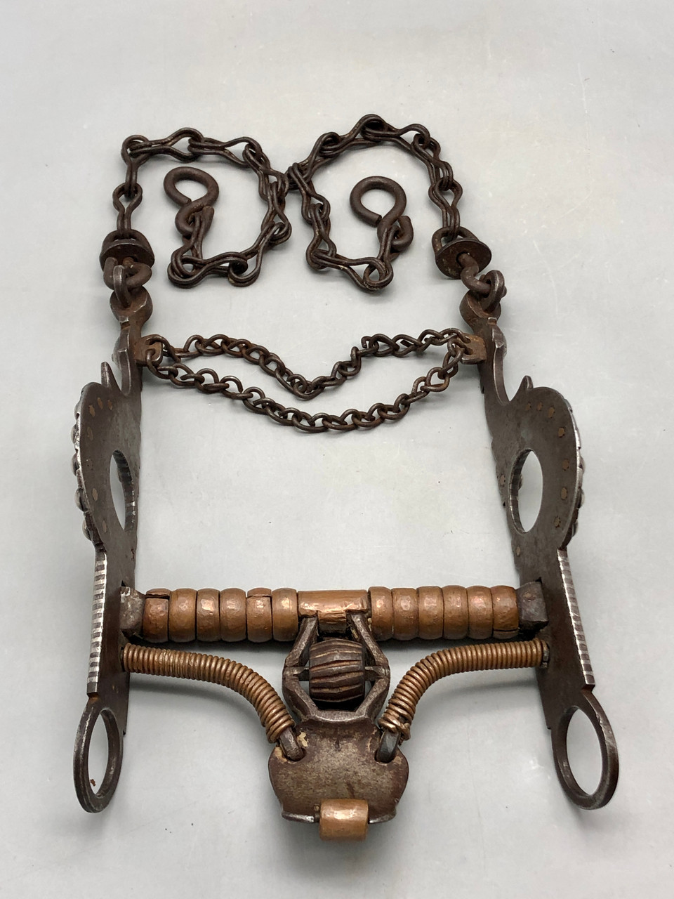 Nice Old Spade Bit With Rein Chains