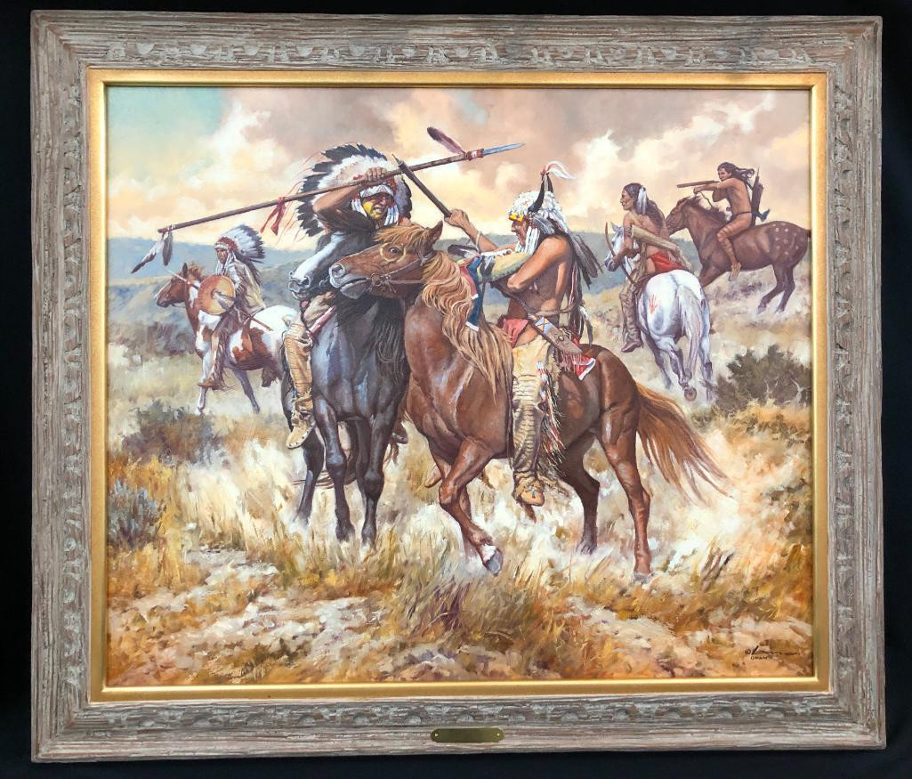 High Plains Conflict - Original Oil Painting by Steven Lang (OPAM)