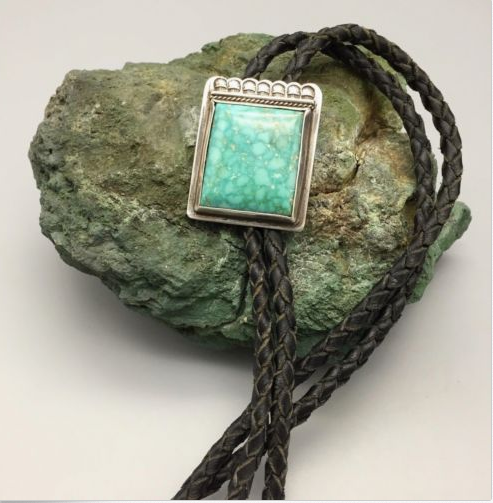 MARK CHEE! Great Carico Lake Turquoise Bolo, Signed, Collectible Navajo ...