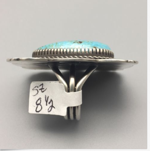 Turquoise and Sterling Silver Ring by Tommy Jackson, Known Navajo ...