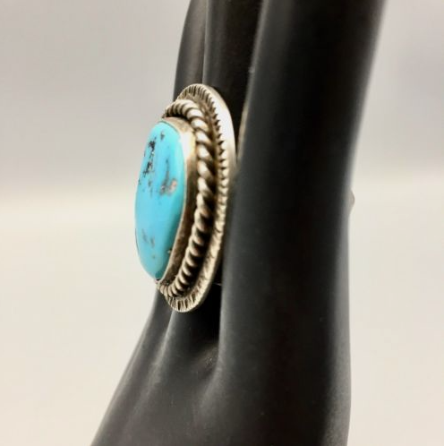 ***NEW*** TURQUOISE AND STERLING SILVER RING BY *TOMMY JACKSON* SIZE 12