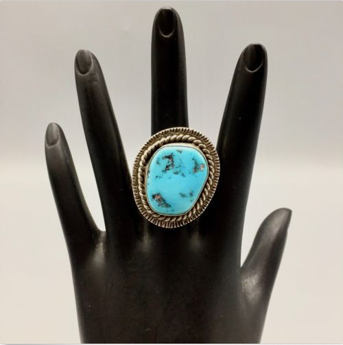 ***NEW*** TURQUOISE AND STERLING SILVER RING BY *TOMMY JACKSON* SIZE 12