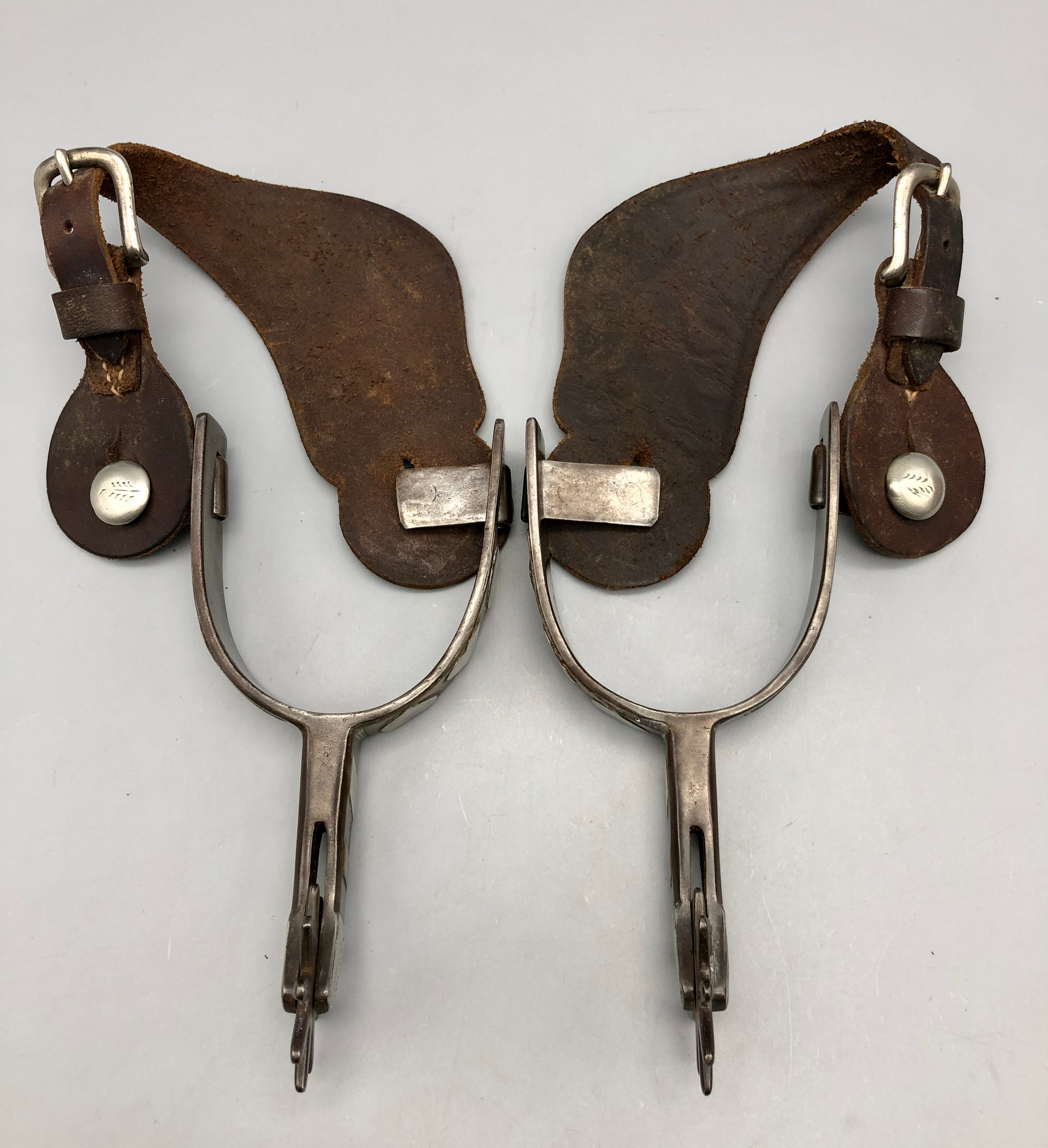 Kelly Bros. Double Mounted Heart Pattern Spurs Circa 1920s