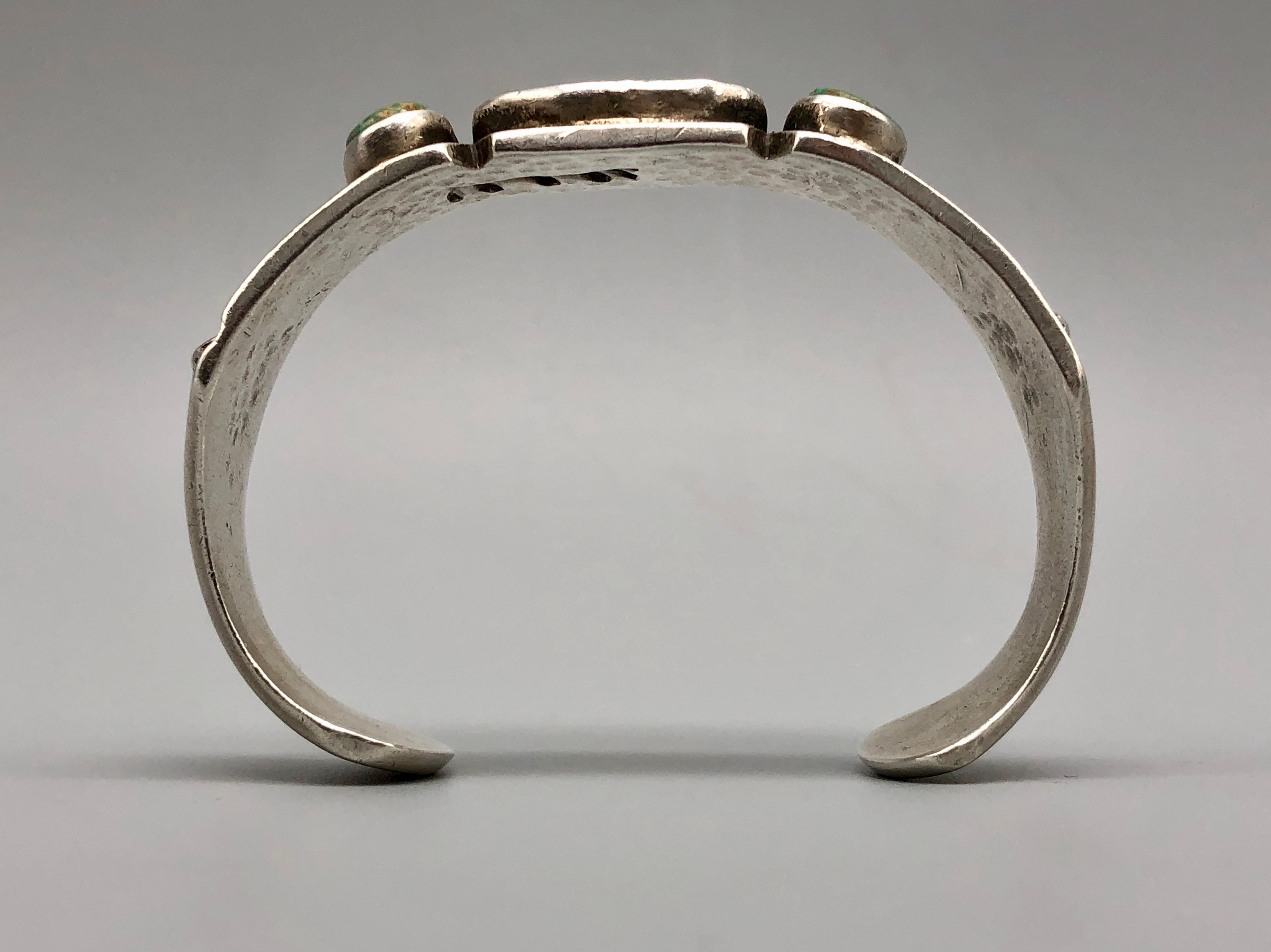 Elegant Michael Little Elk Turquoise and Sterling Silver Bracelet
