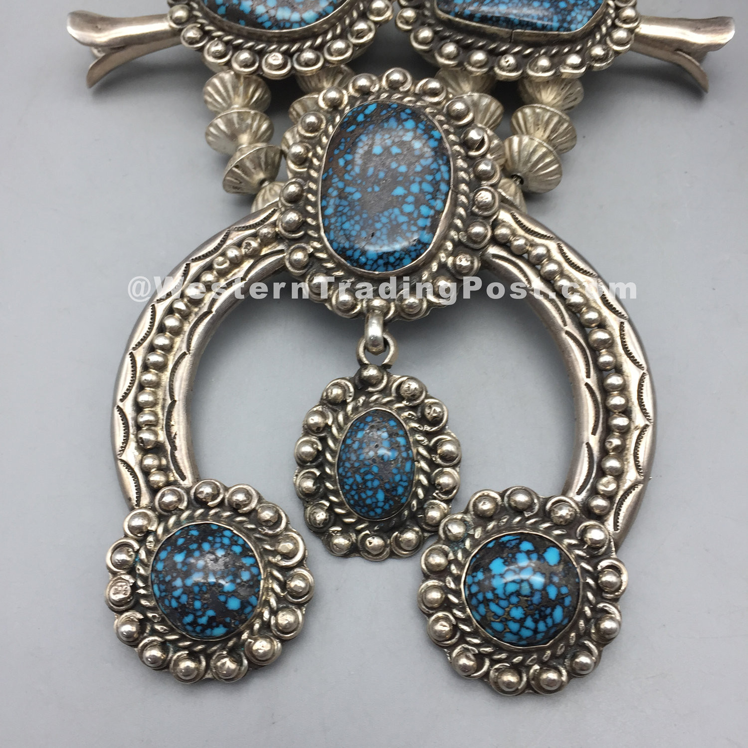 Rare! Gorgeous! LANDER BLUE Turquoise and Sterling Silver Squash ...