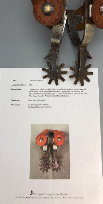 Great Pair of Older Canyon City Prison Made Spurs