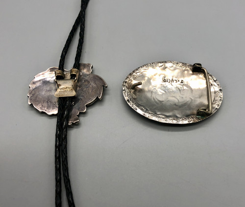 Zuni Inlay Bolo & Belt Buckle Set by John Lucio