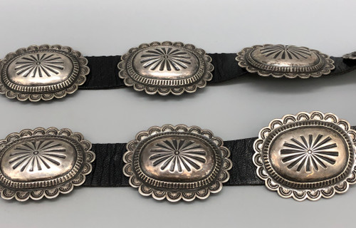 Nice Vintage Sterling Silver Concho Belt