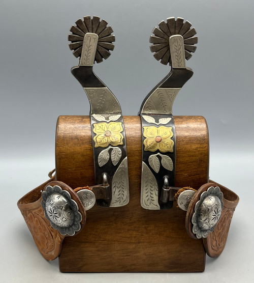Double Mounted Gene Rogers Spurs With Nice Conchos On Straps