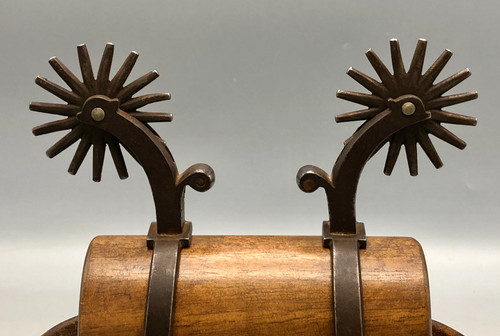 Spanish Style Spurs With Drop Shanks And Silver Mountings