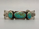 Elegant Michael Little Elk Turquoise and Sterling Silver Bracelet