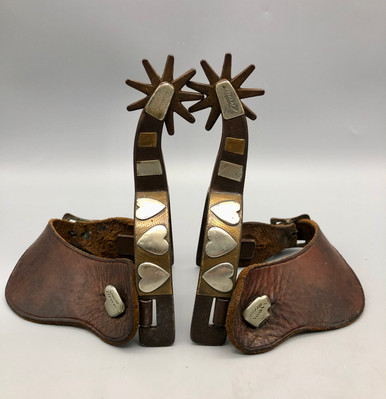 A Great Collectible Pair of Kelly Bros Heart Pattern Spurs