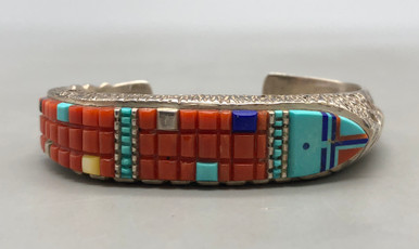 Corn Themed Figural Inlay Bracelet by Wilbert Manning