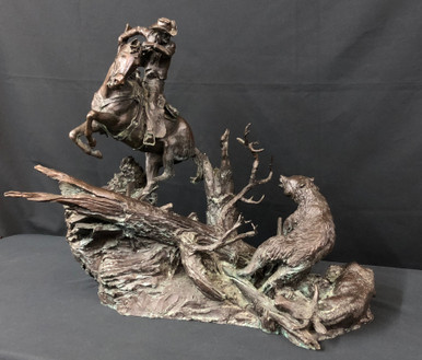 Cowboy And Bear Action Bronze By Rusty Phelps 13/45