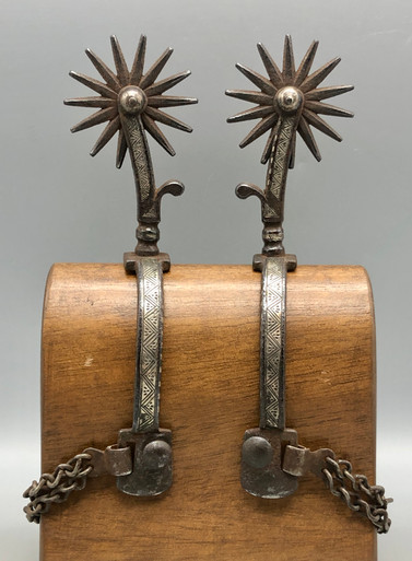Long Shank California Style Spurs With Original Heel Chains