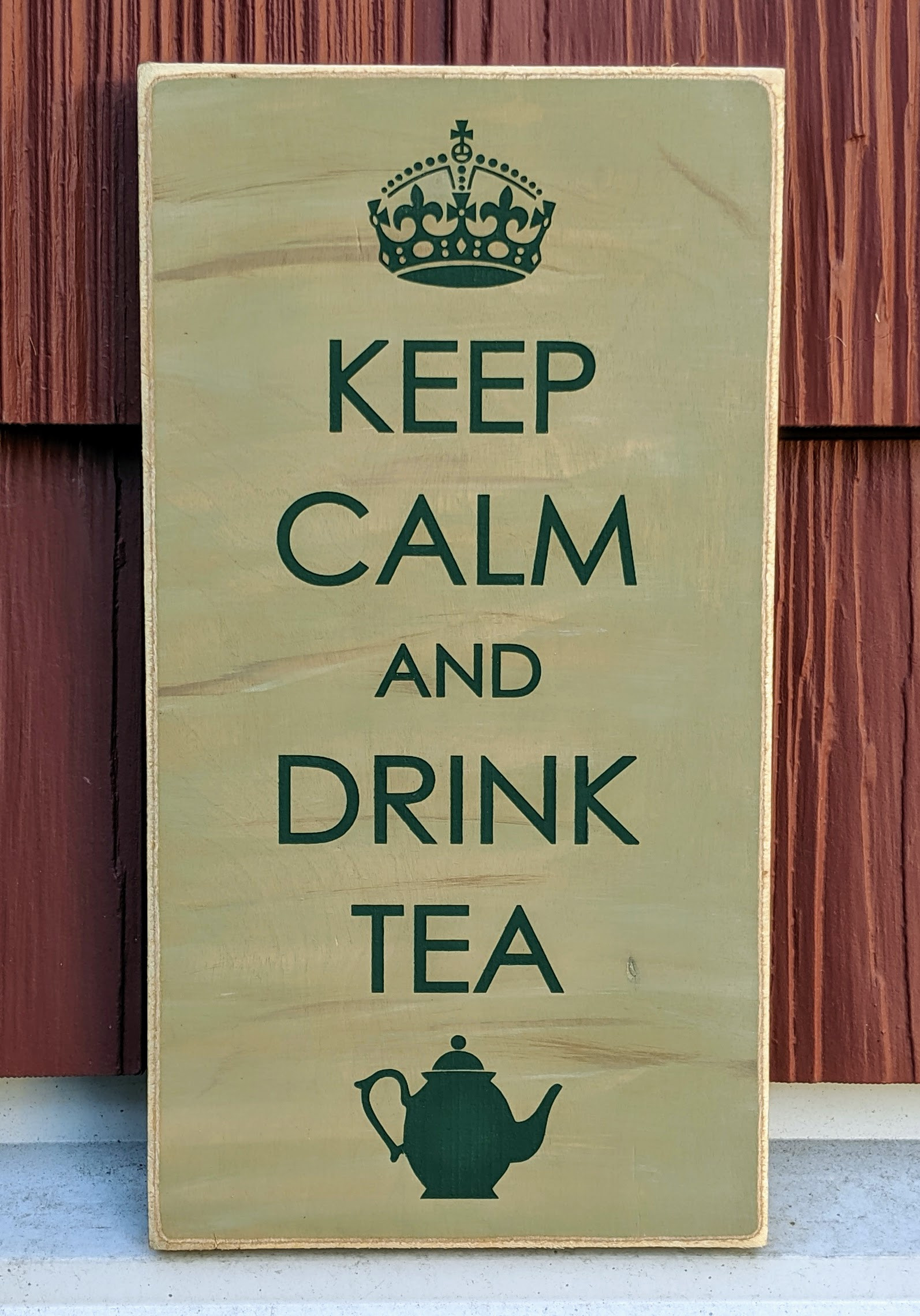 Keep Calm and Drink Tea - Wood Sign 6" x 12" - Heartwood Gifts