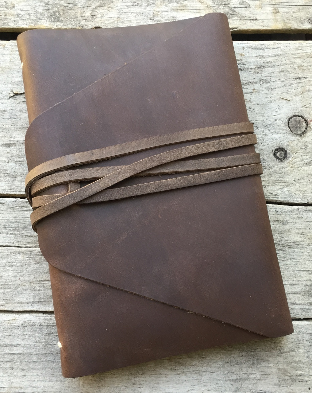 Rustico "The Messenger" Leather Journal - Dark Brown 6" x 9 ...