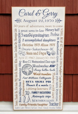 Custom Memories Sign - 12" x 24" - Heartwood Gifts